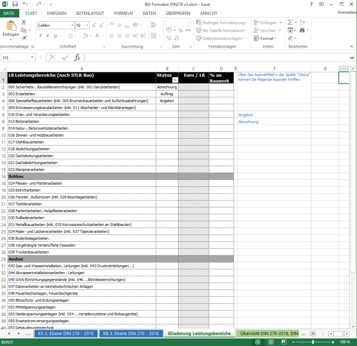 Baukostenschätzung nach DIN 276 für Architekten | BKI